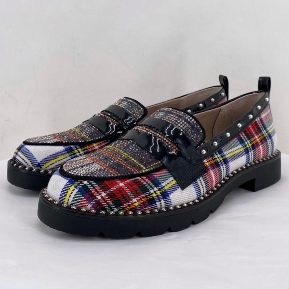Women S Mariam Plaid And Rhinestone Embellished Loafer